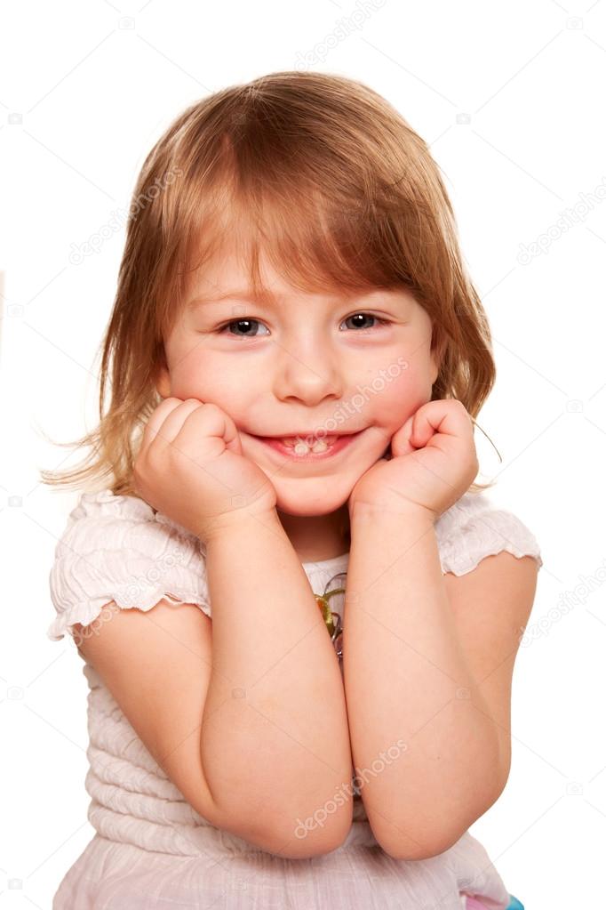 Little girl thinking. Small student. Stock Photo by ©Vitalinka 26024793