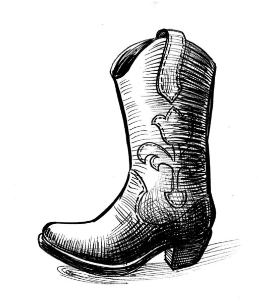 Cowboy Boots Pencil Drawing