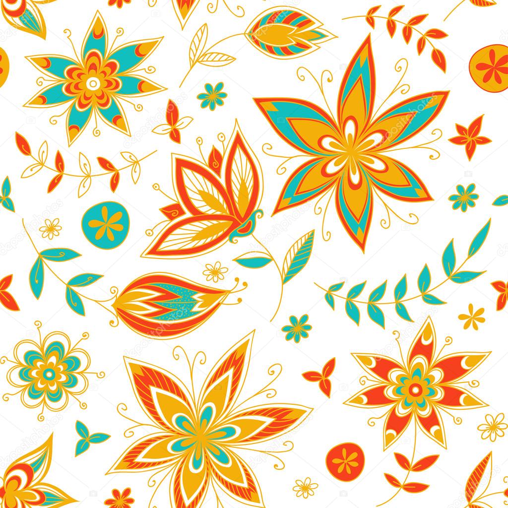 Seamless texture with flowers Stock Vector by ©natalypaint 44750419