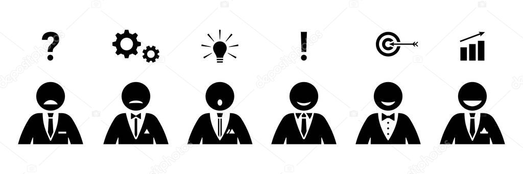 Stickman question bulb answer Vector Art Stock Images | Depositphotos