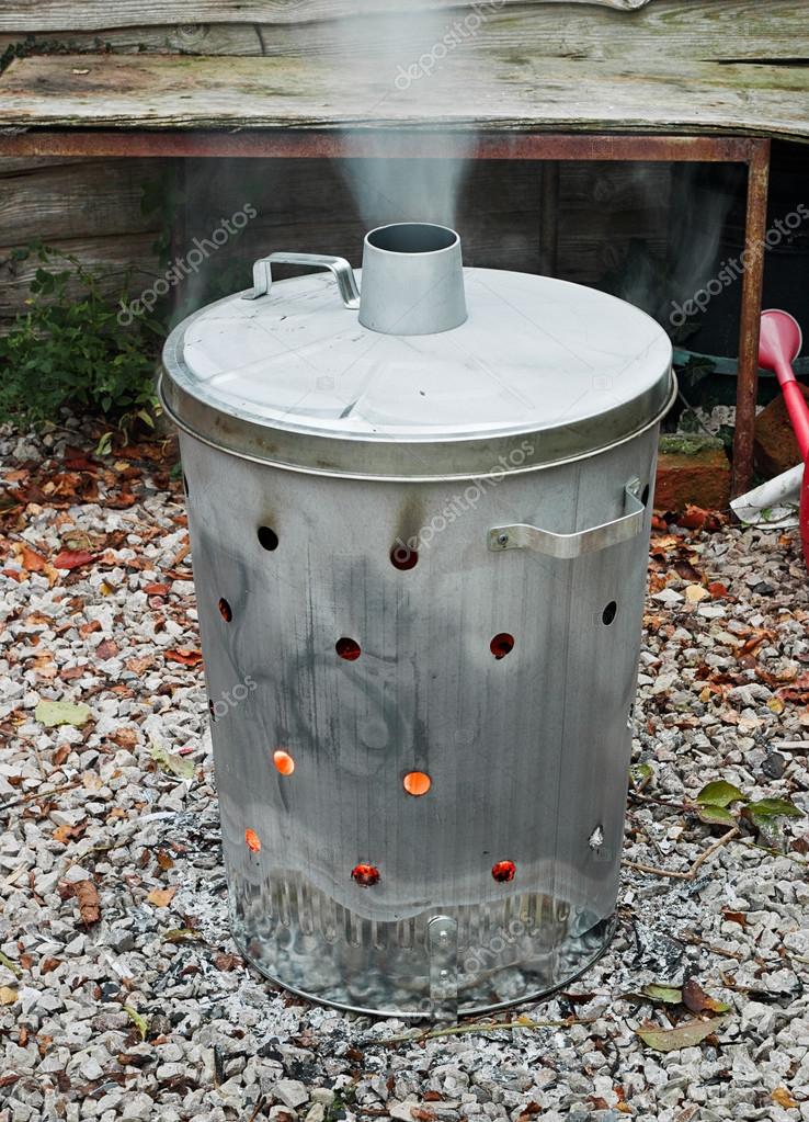 Garden waste incinerator bin Stock Photo by ©Stocksolutions 36226007