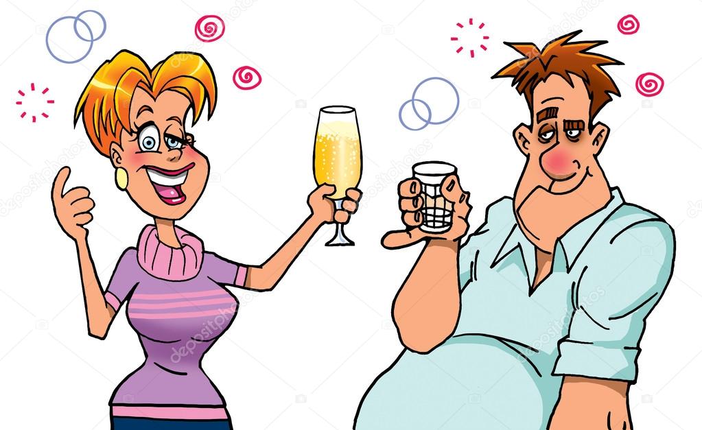 mulher bêbada, propondo um brinde — Fotografias de Stock © evilrat ...