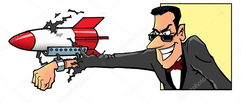 Secret agent an his weapon — Stock Photo © evilrat #26872605