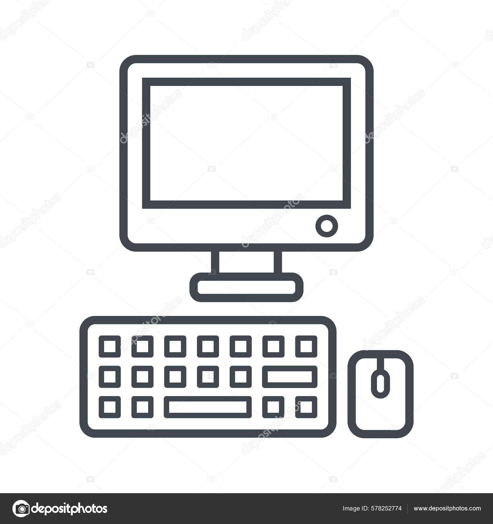Computer Monitor And Keyboard Clip Art