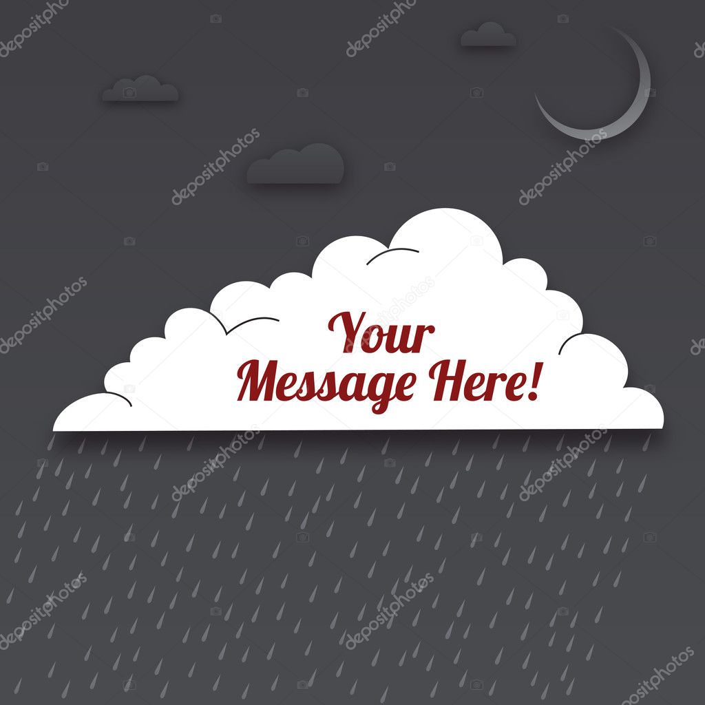 Clouds cut out of paper in the night, with place for your message Stock ...
