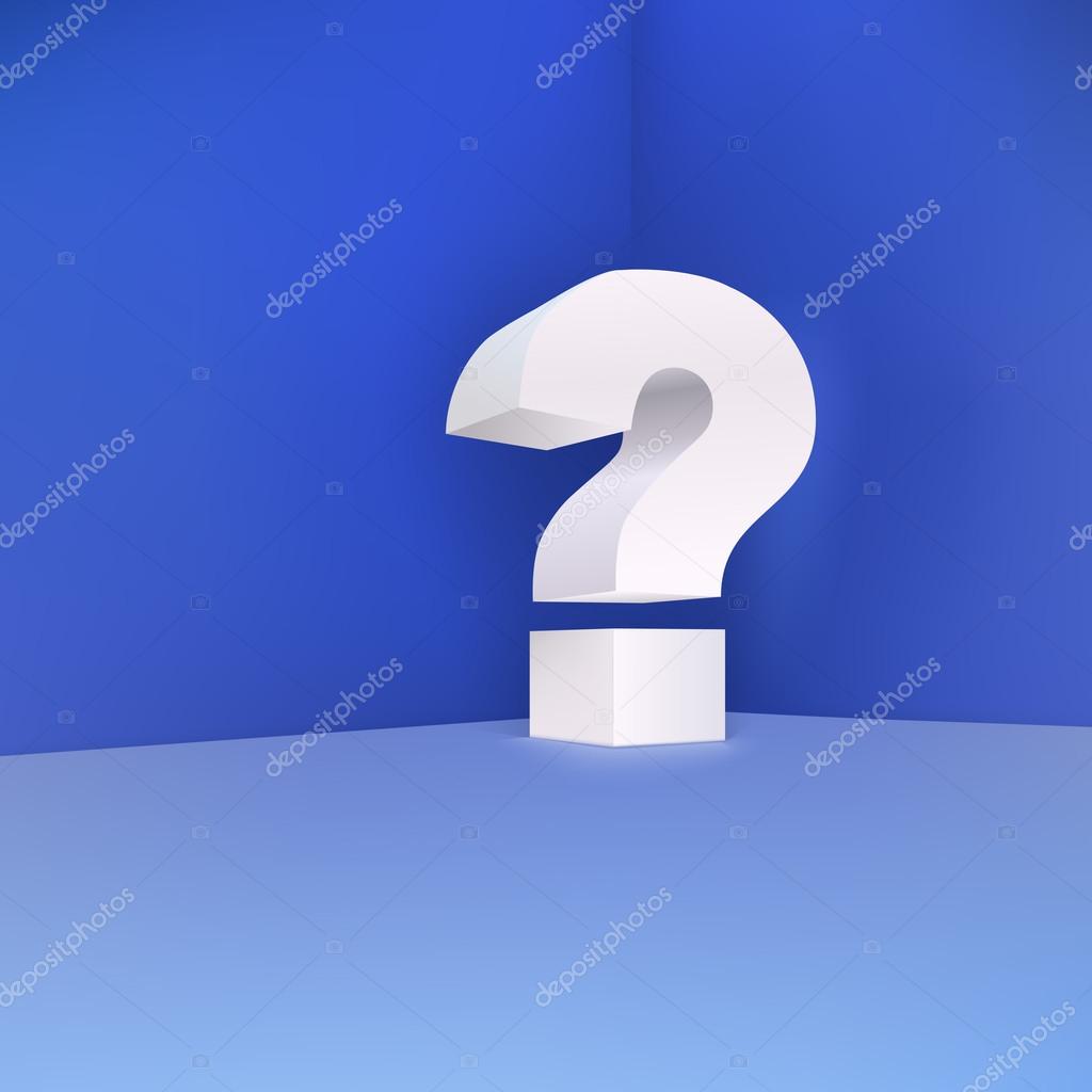 Question mark in the corner on a blue background Stock Vector Image by ...