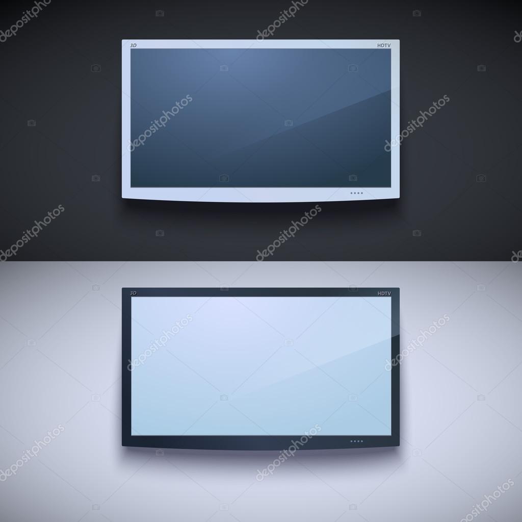 Led tv hanging on the wall — Stock Vector © master-erik #44115247