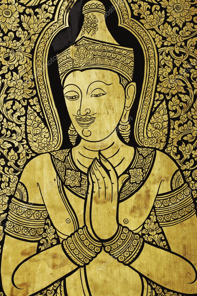 Wat Trimit, Bangkok, Thailand. Buddhist ,ancient fine art pictur ...