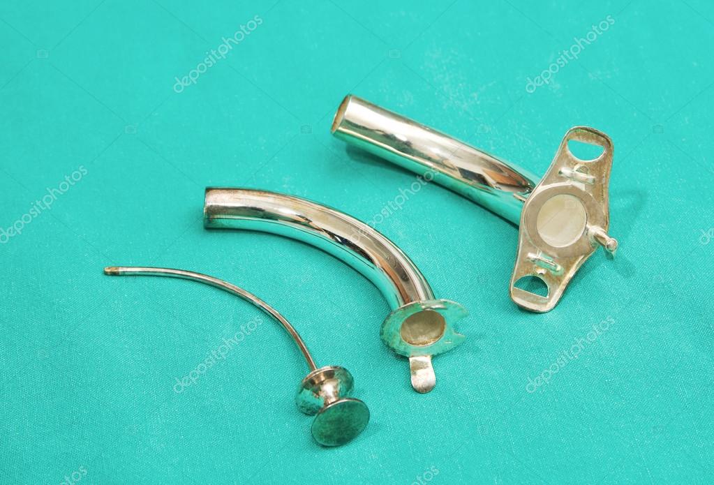 Silver tracheostomy tube Stock Photo by ©plepraisaeng 27443835