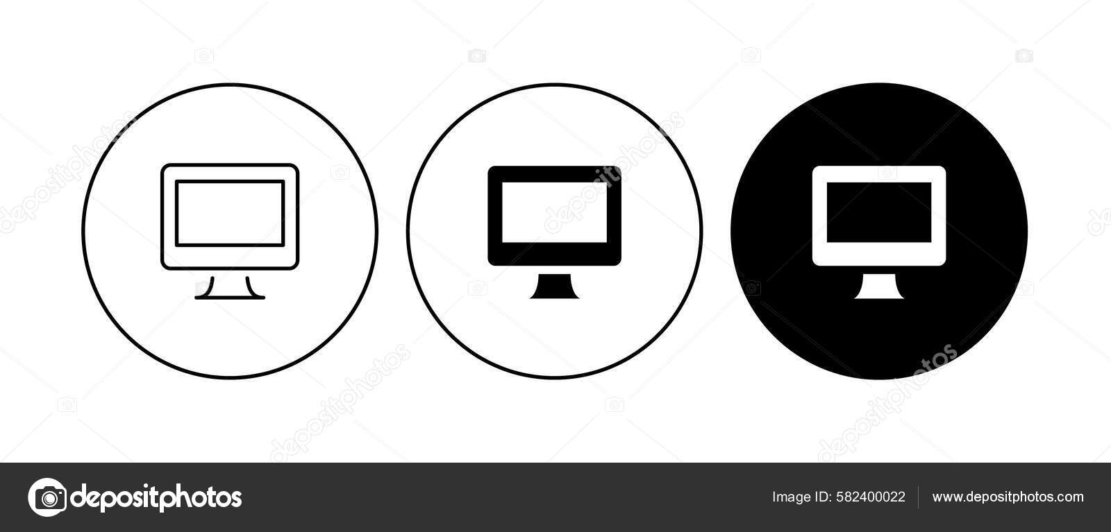 Monitor Layar Komputer Ikon Logo Yang Ditata Untuk Tanda Konsep Vektor ...