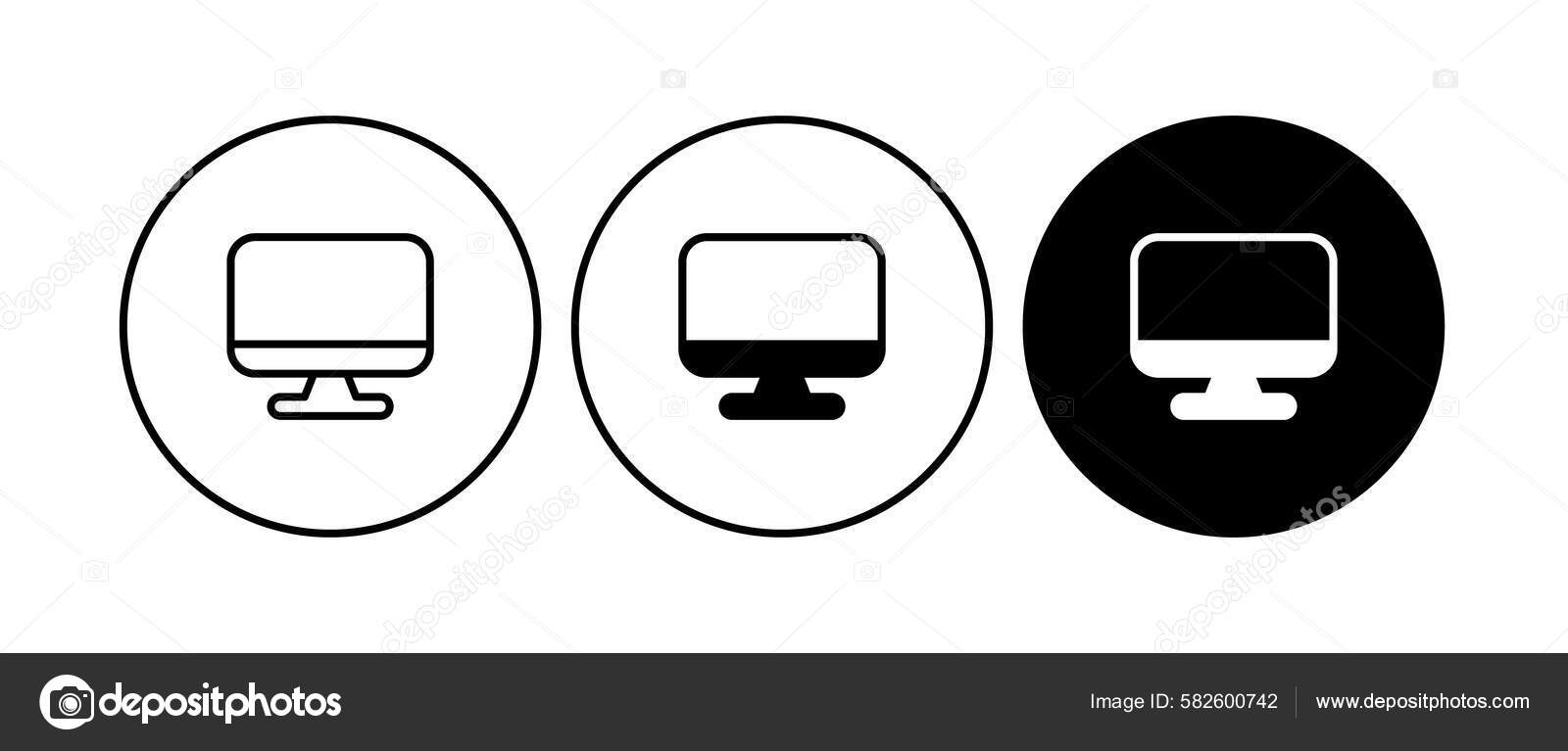 Monitor Icon Computer Screen Logo Set Mobile Concept Sign Symbol Stock Vector by ©aygunaliyeva ...