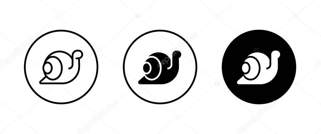 Caracol icono vector, signo, símbolo, logotipo, ilustración, carrera ...