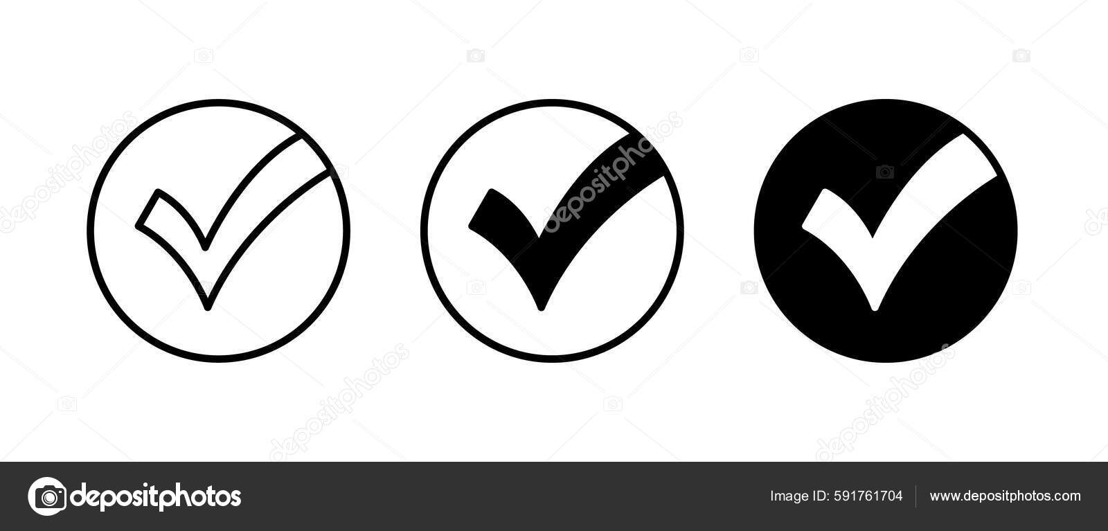 Chek Icono Aprobado Ilustración Vectorial Marque Icono Marca Fondo ...