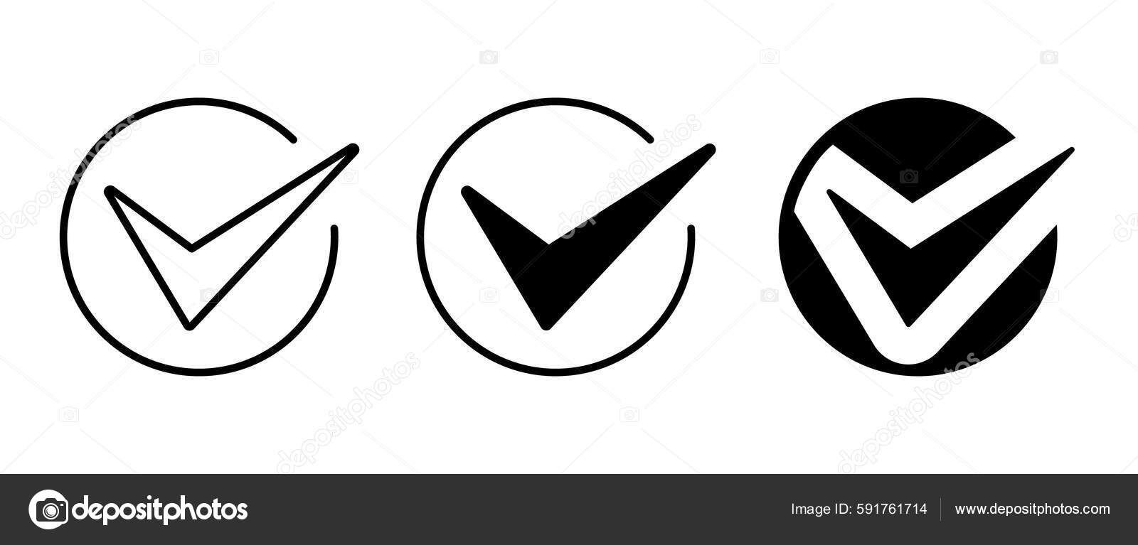 Chek Ikon Disetujui Vektor Ilustrasi Periksa Ikon Tanda Pada Latar ...