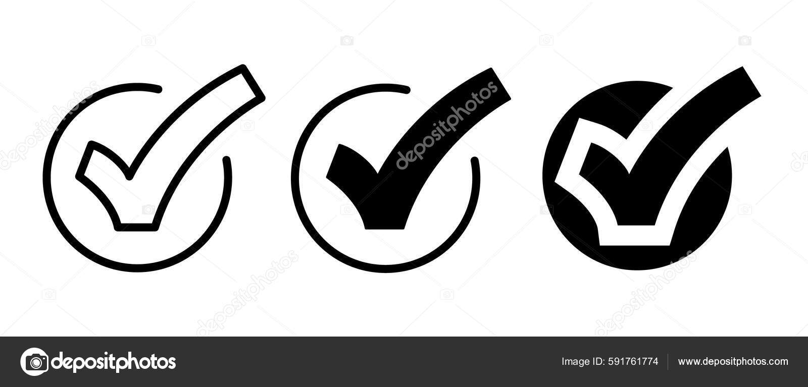 Chek Icono Aprobado Ilustración Vectorial Marque Icono Marca Fondo ...