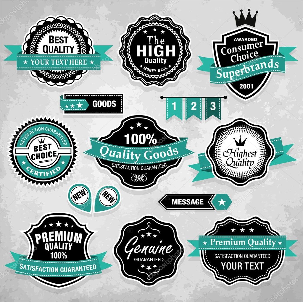 Collection of vintage retro labels, badges and icons Stock Vector by ...