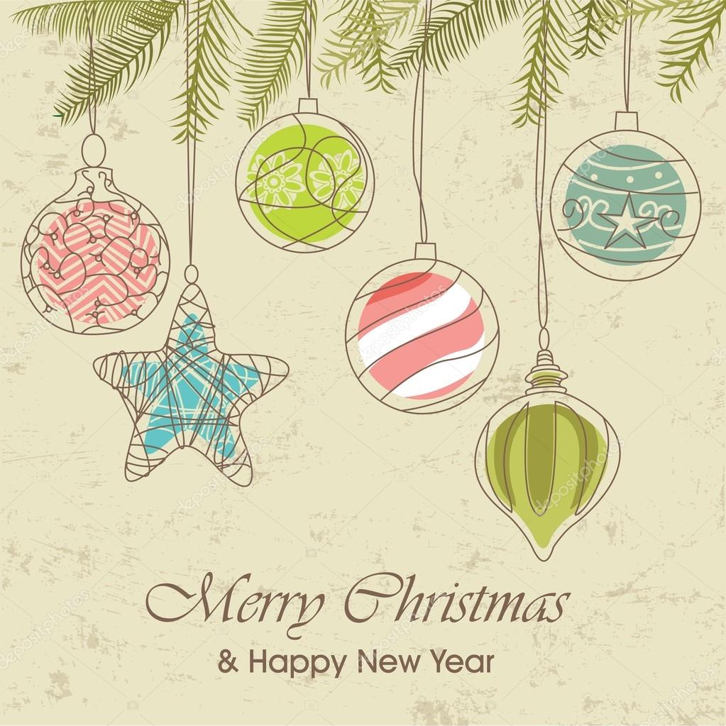 Vintage christmas ornaments — Stock Vector © catherinechin #13822040