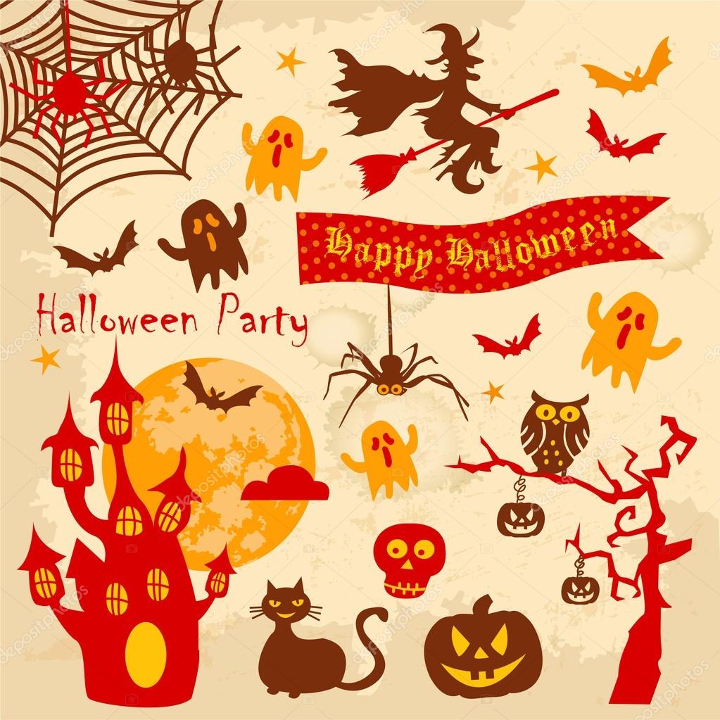 Collection of Halloween Design Elements Stock Vector Image by ...