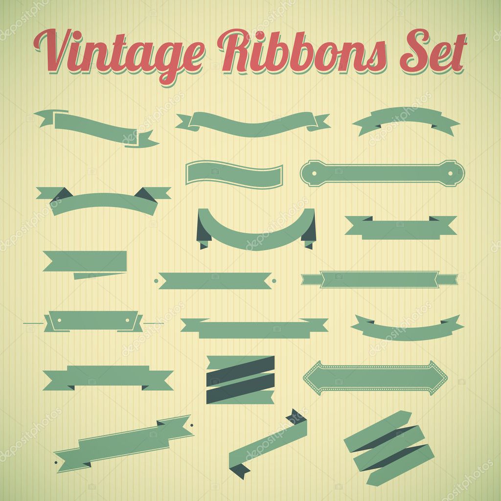 Vintage styled ribbons collection. — Stock Vector © godruma #15831189