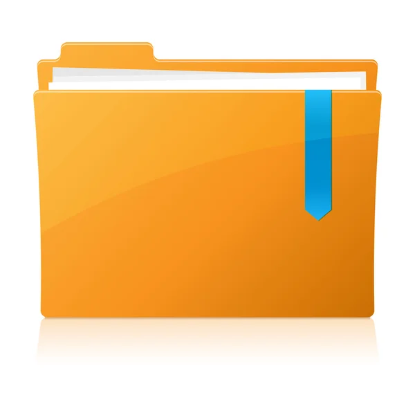 Orange file folder icon — Stock Vector © polesovsky #16039051