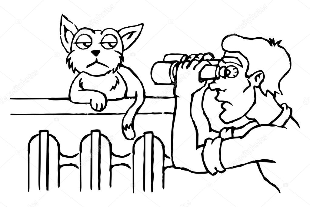 Observation of the cat. — Stock Vector © komissar008 #35207721