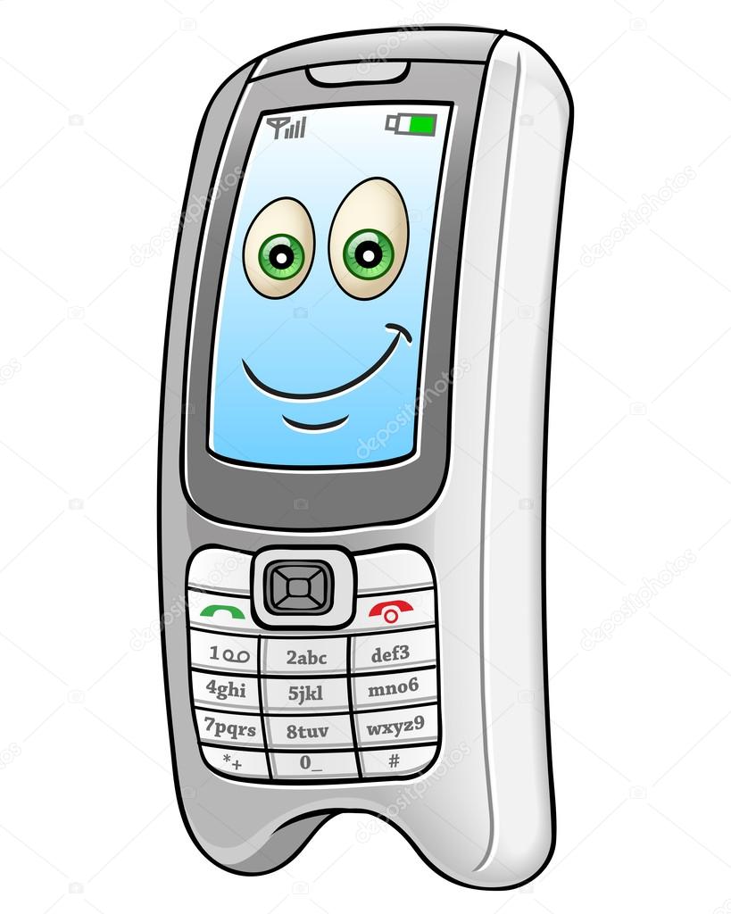 Dibujos animados teléfono móvil — Vector de stock © komissar008 #35954393