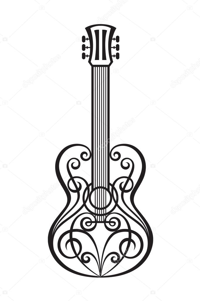 Abstract Guitar Sketch
