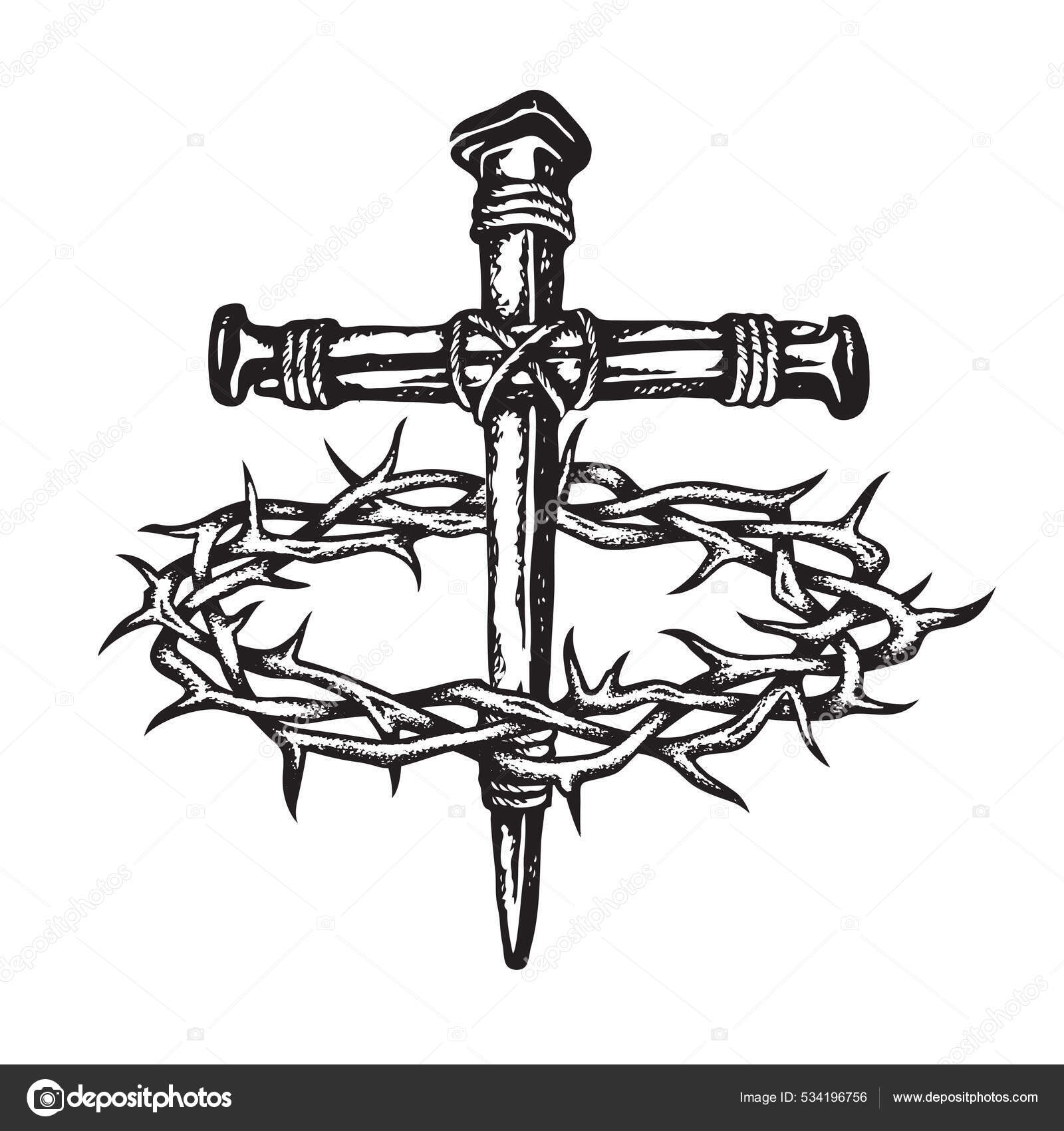 Corona De Espinas Y Cruz De Fondo Corona Espinas Santa Biblia Cruz