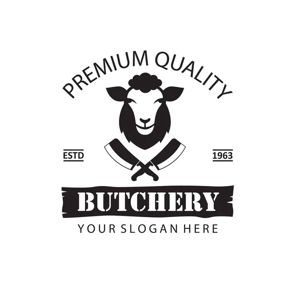 Butchery Label Farm Animal Cow Isolated White Background Stock Vector ...