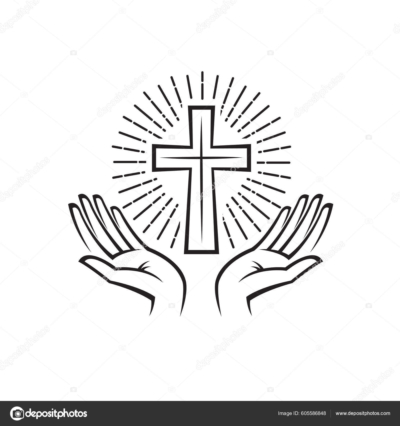 Cross Hands Symbol Isolated White Background Stock Vektor od ©alexkava ...