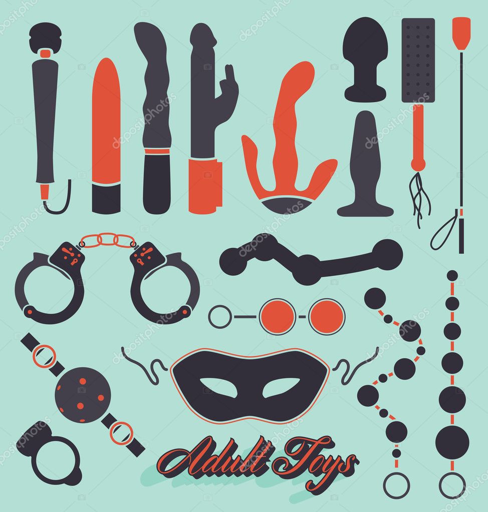 Vector Set Adult Sex Toys Silhouettes Stock Vector Image By ©vreddane