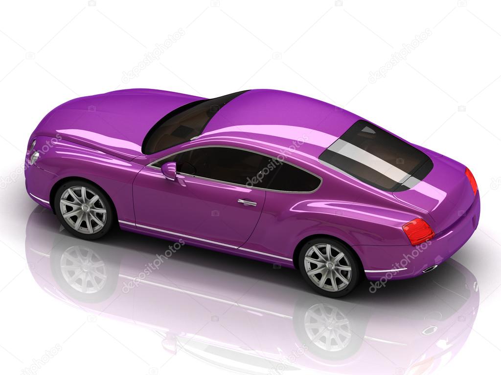 Premium lilac car with chromium wheels Stock Illustration by ...