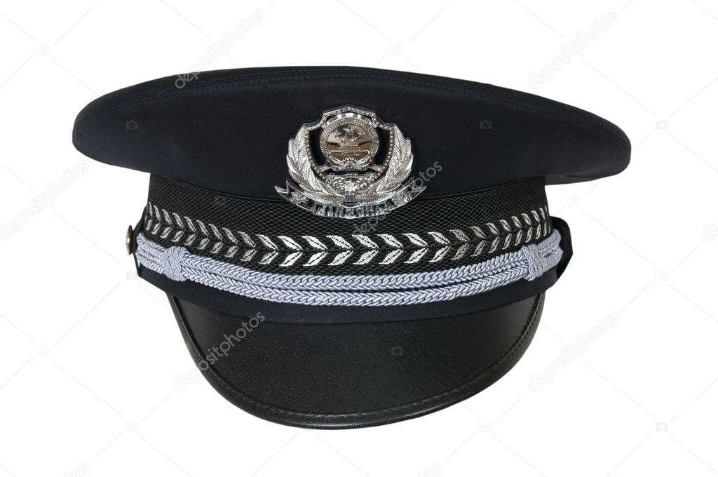 Police hat, against a white background. China police officer Stock ...