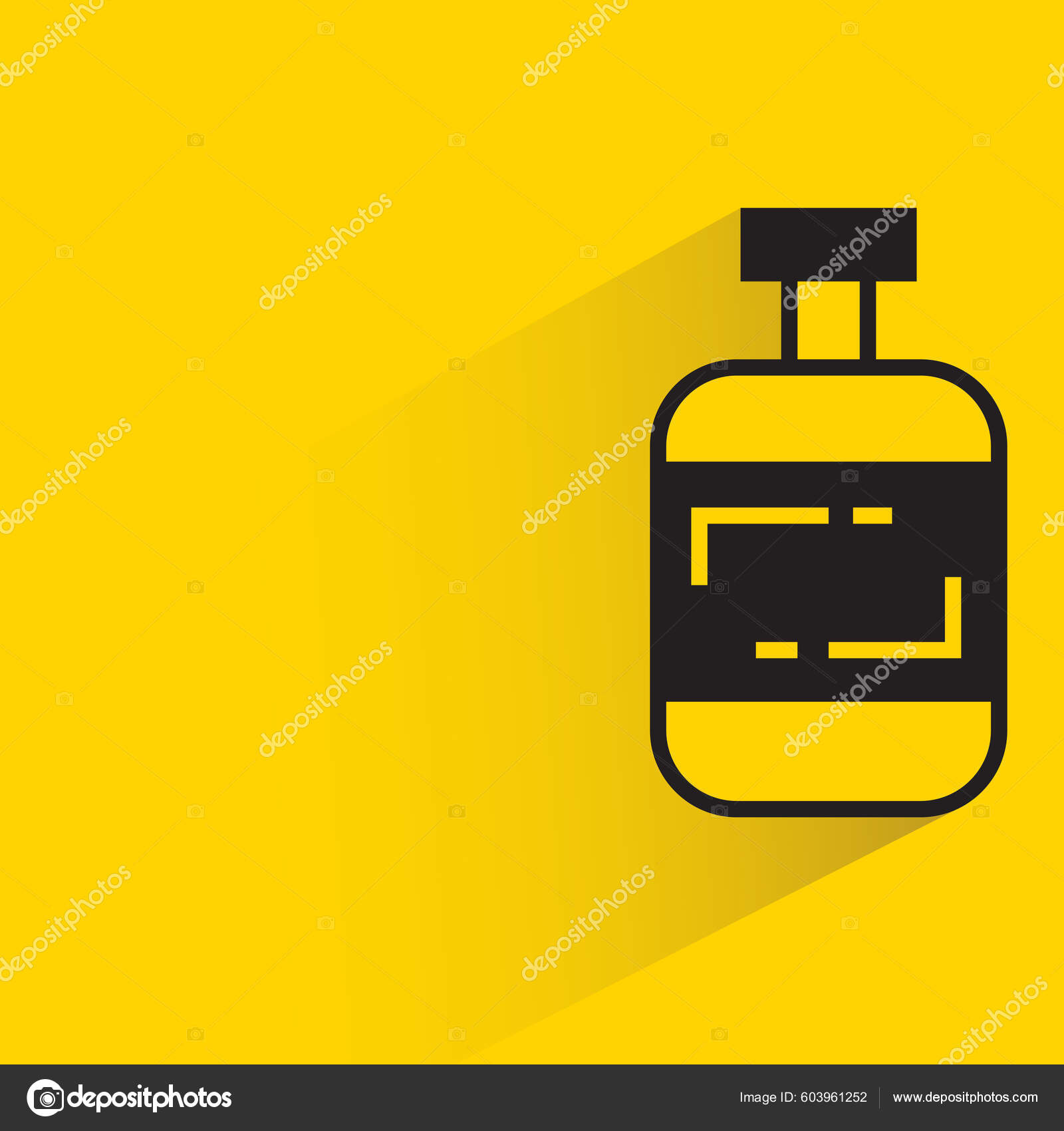 Alcohol Bottle Shadow Yellow Background Stock Vector by ©loopang 603961252