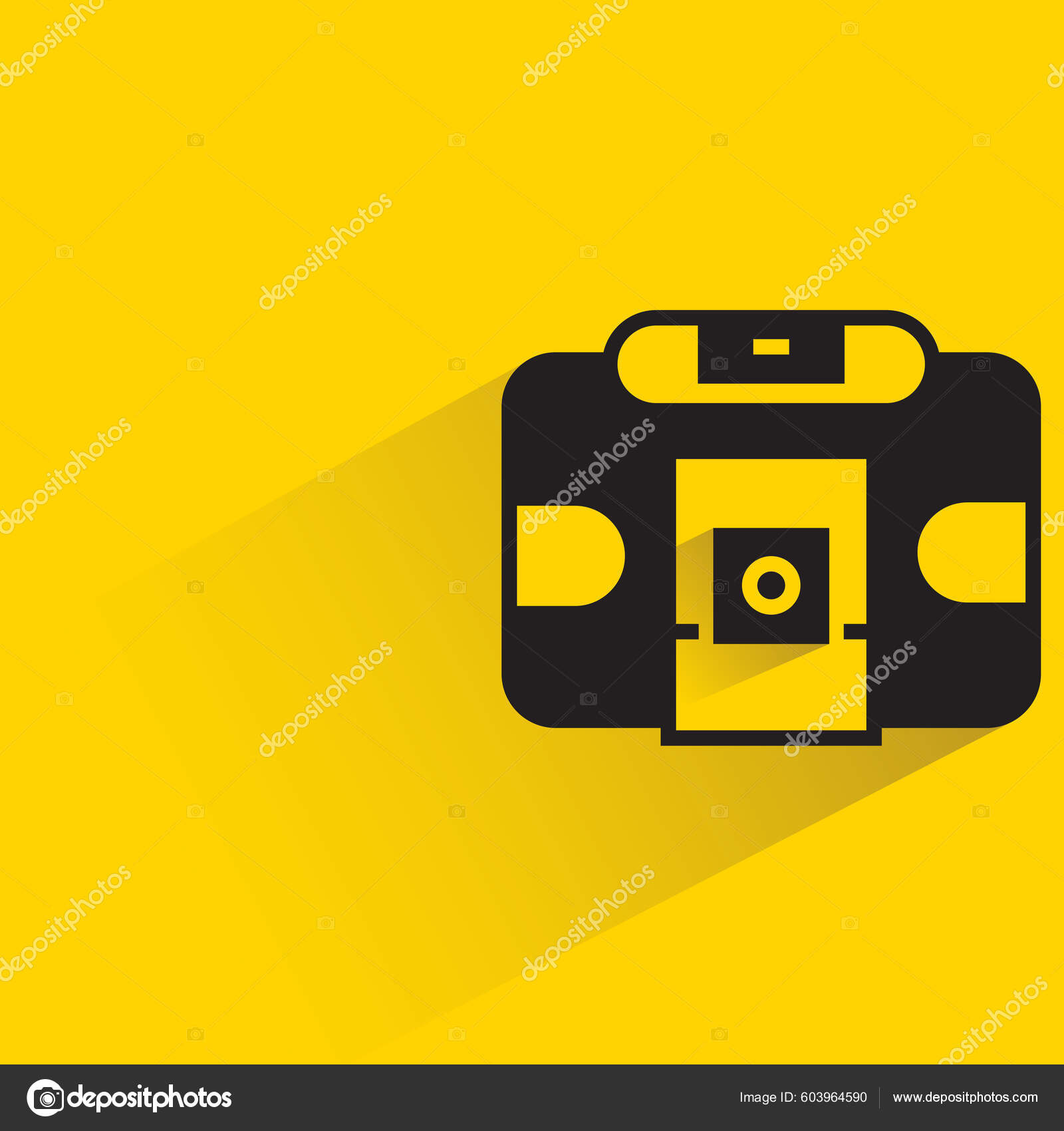 Camera Drop Shadow Yellow Background Stock Vector Image by ©loopang ...