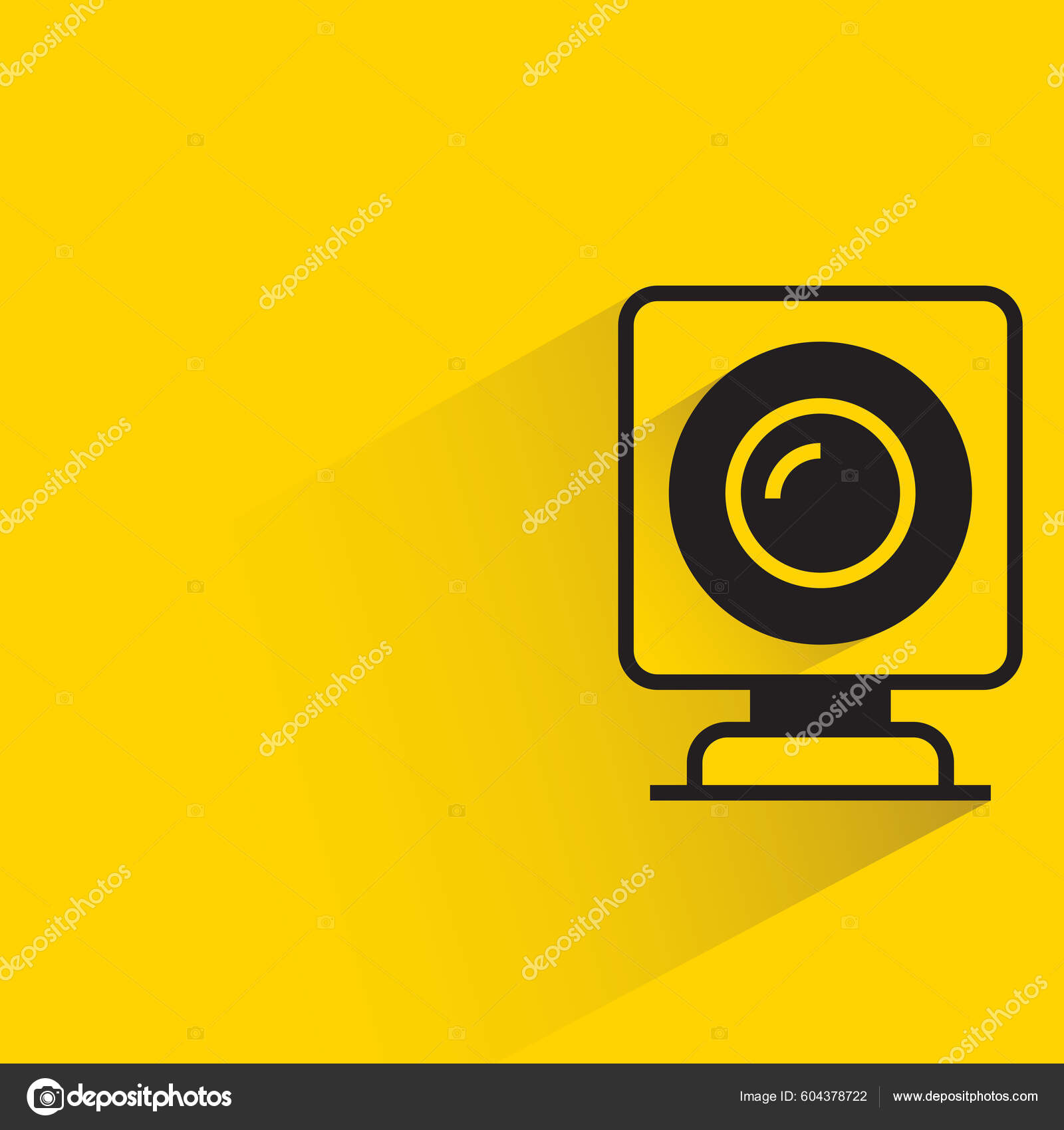 Camera Drop Shadow Yellow Background Stock Vector Image by ©loopang ...