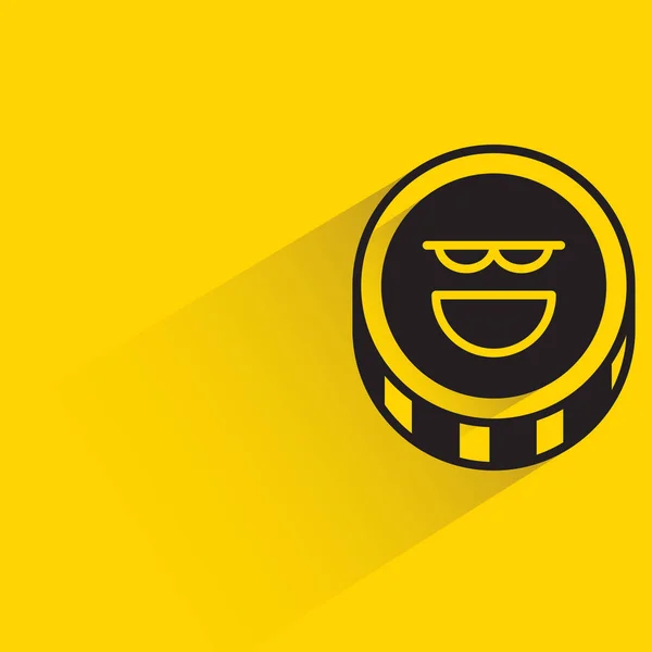 Coin Emoticon Shadow Yellow Background Vector de stock #605446650 de ...