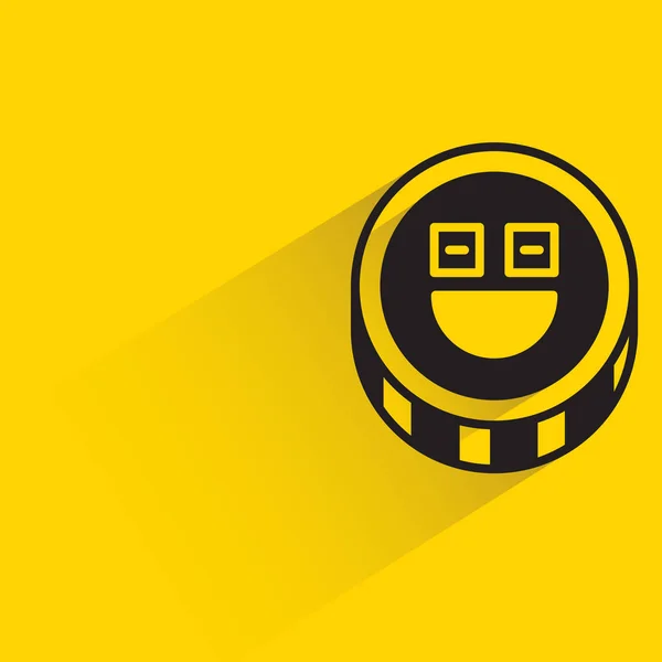 Coin Emoticon Shadow Yellow Background Vector de Stock de ©loopang ...