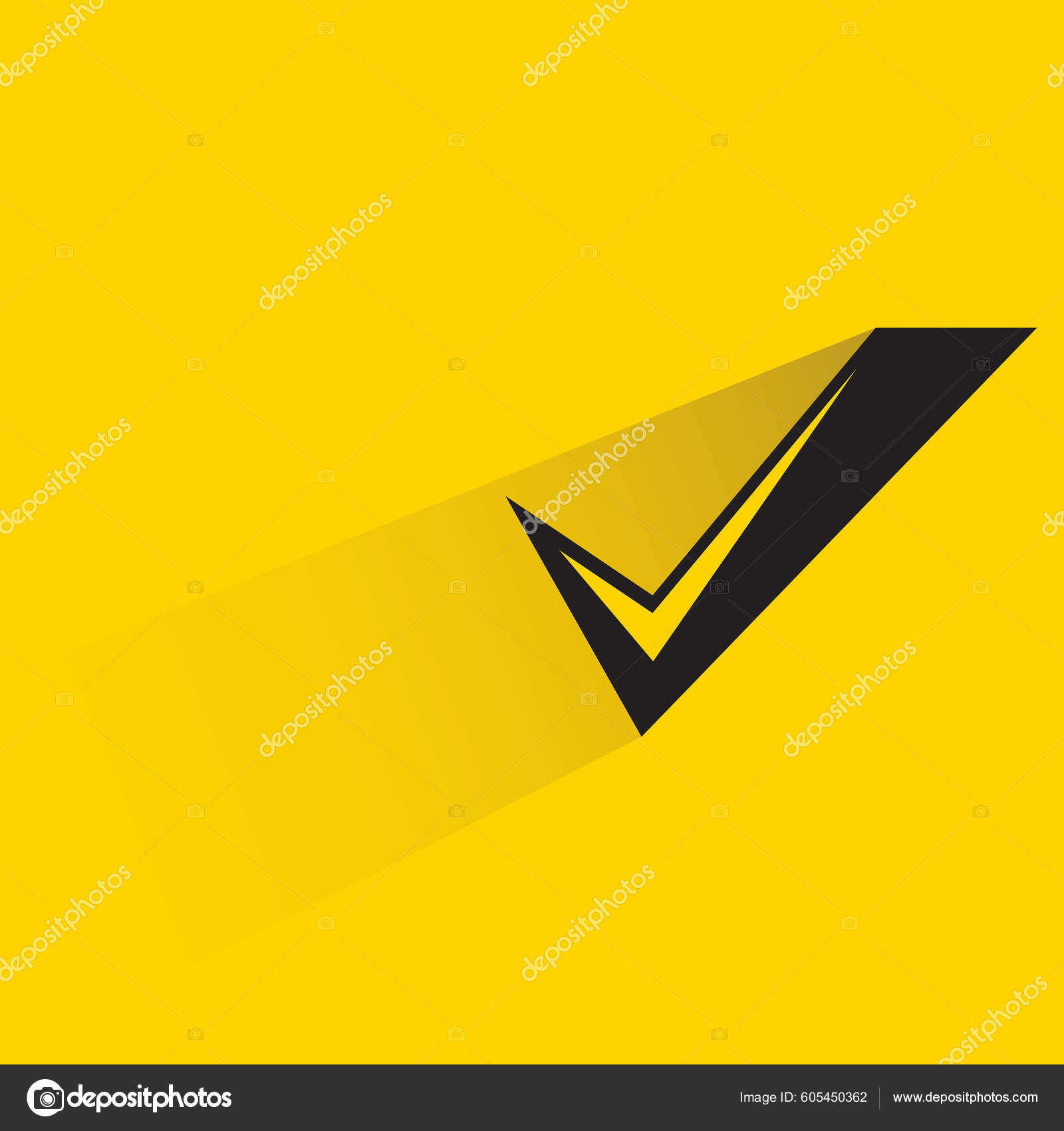 Check Mark Shadow Yellow Background Stock Vector Image by ©loopang ...