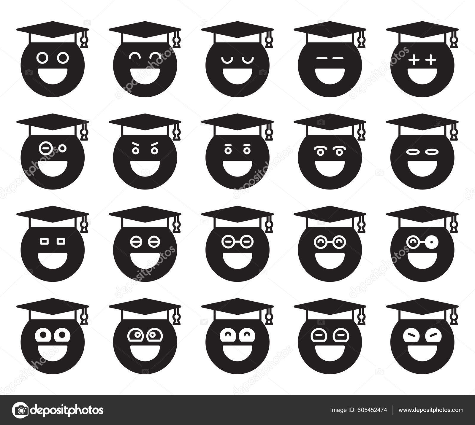 Student Face Emoticon Icons Set Vector Vector de stock por ©loopang ...