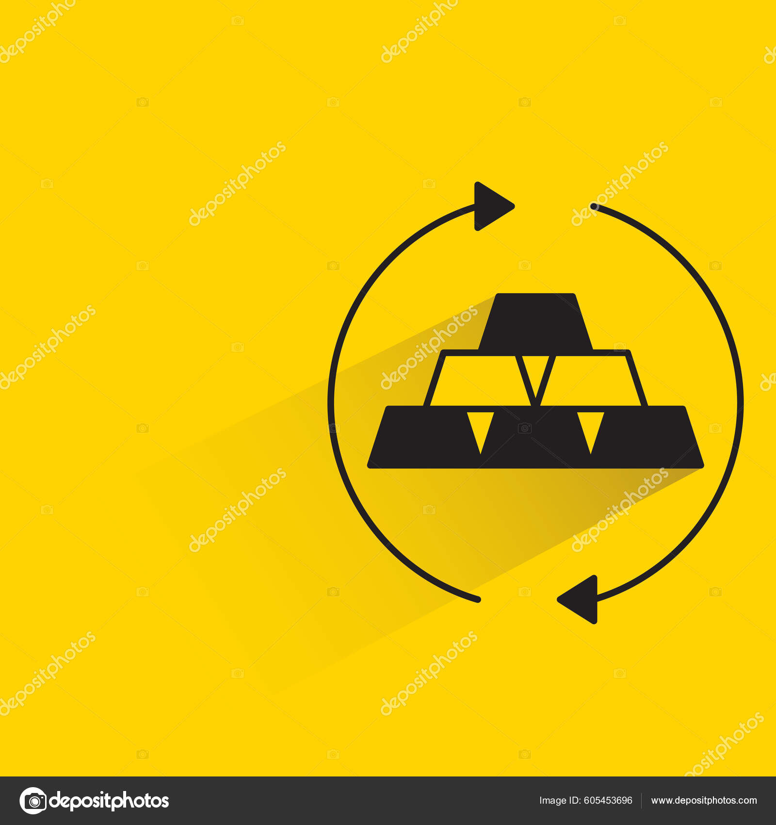 Gold Reserve Shadow Yellow Background Stock Vector by ©loopang 605453696