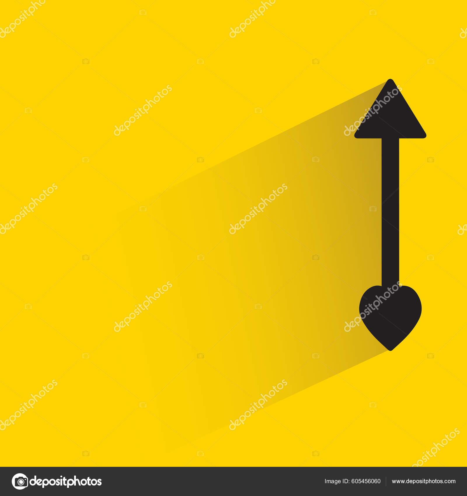Arrow Shadow Yellow Background Stock Vector by ©loopang 605456060