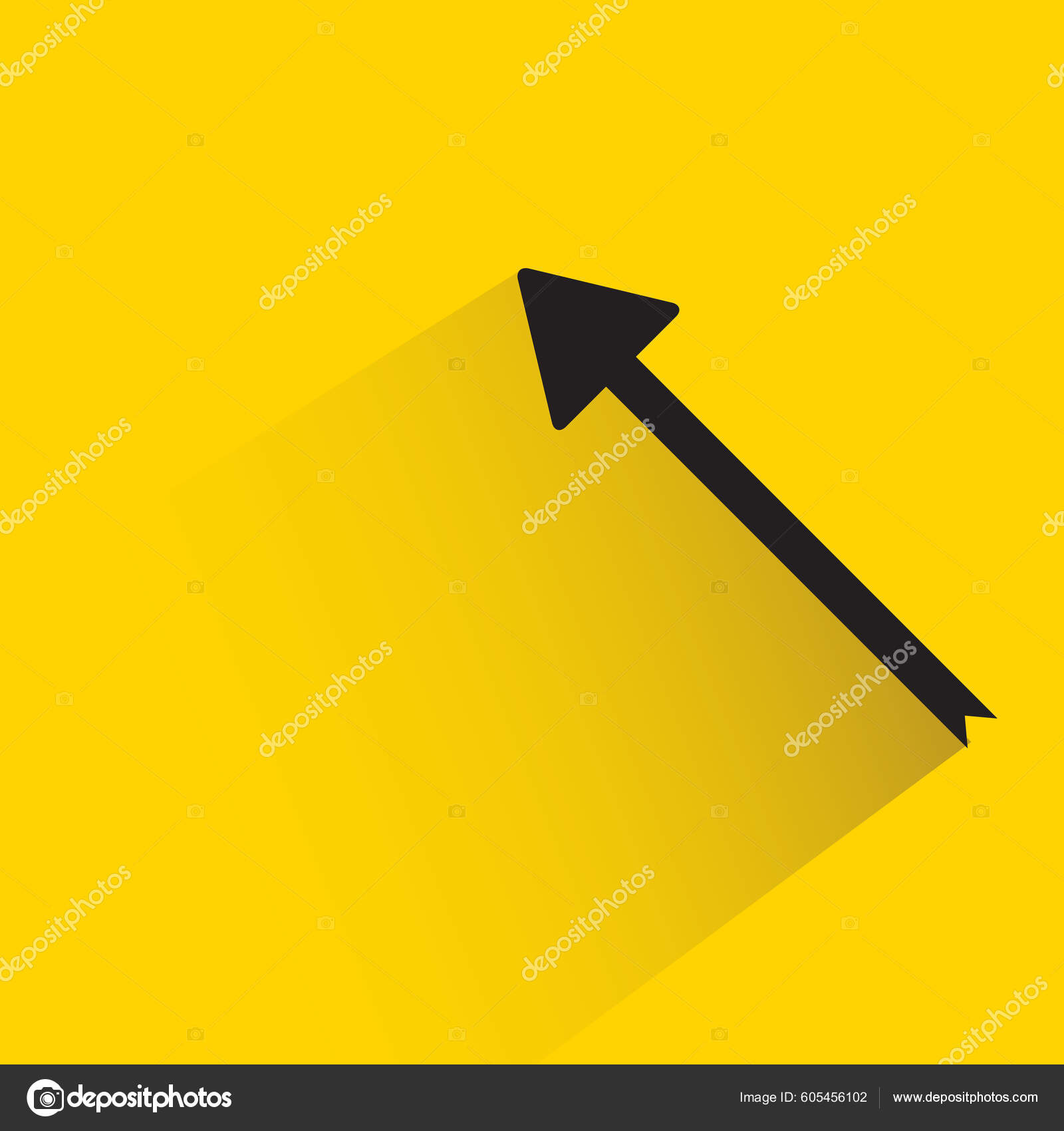 Arrow Shadow Yellow Background Stock Vector Image by ©loopang #605456102