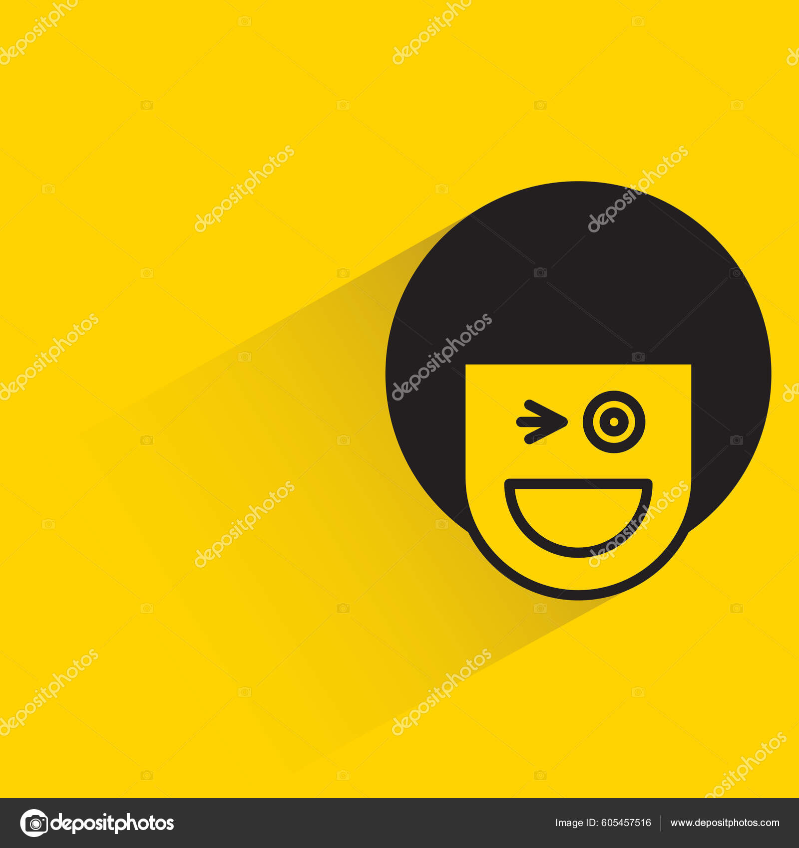 Boy Face Shadow Yellow Background Stock Vector by ©loopang 605457516