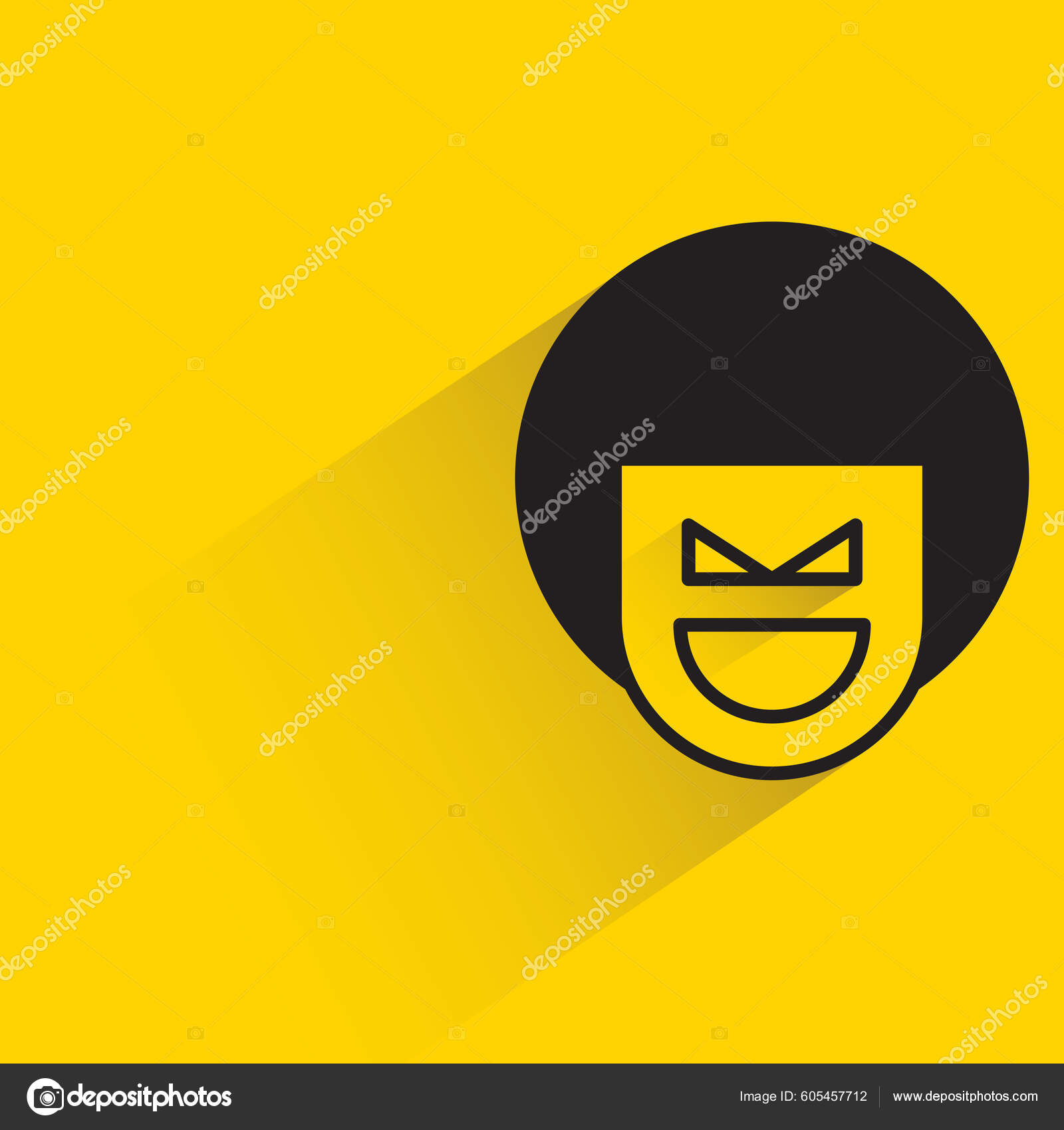 Boy Face Shadow Yellow Background Stock Vector by ©loopang 605457712