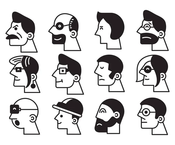 Human Face Side View Icons Vector Set Stock Vector by ©loopang 605451110