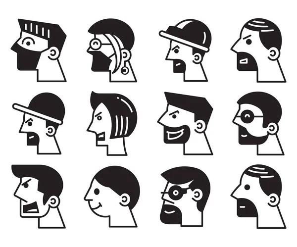 Human Face Side View Icons Vector Set vetor(es) de stock de ©loopang ...
