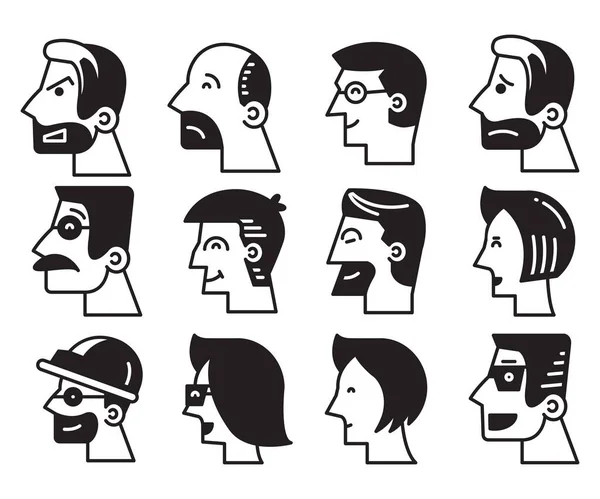 Human Face Side View Icons Vector Set vetor(es) de stock de ©loopang ...
