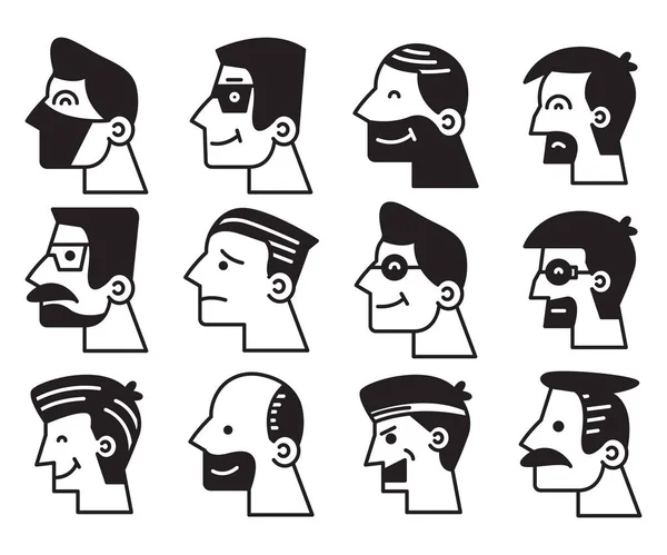 Human Face Side View Icons Vector Set Stock Vector by ©loopang 605451110
