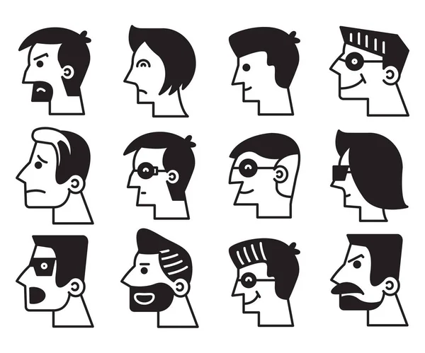 Human Face Side View Icons Vector Set vetor(es) de stock de ©loopang ...